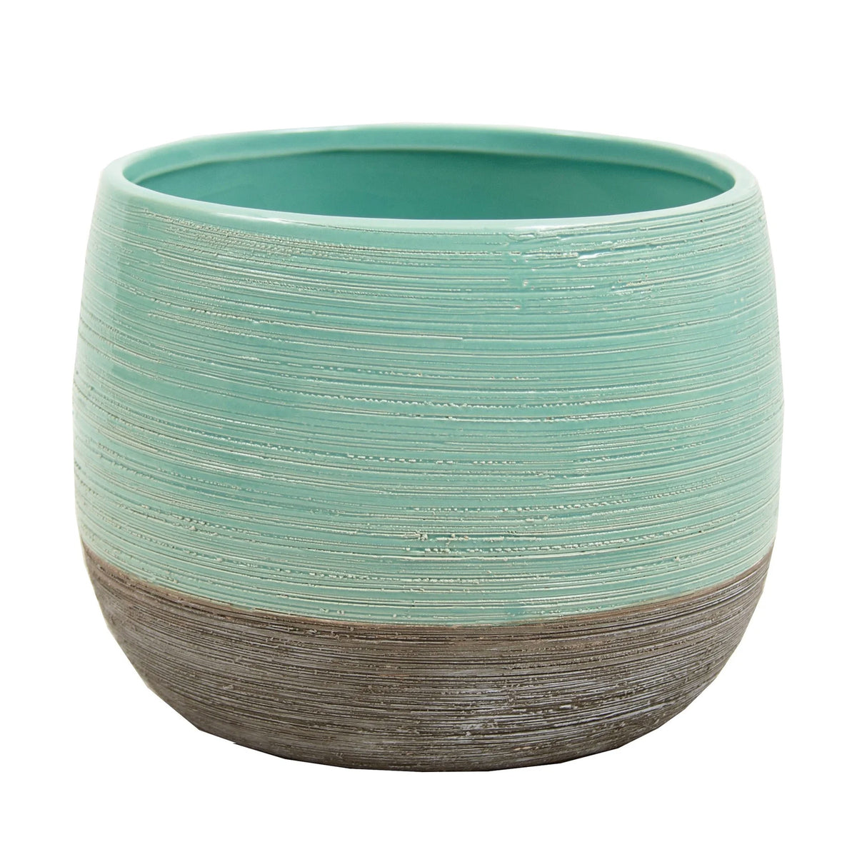 Pot, 6in, Ceramic, Dolomite, Grey Bottom, Aqua – Floral Acres ...