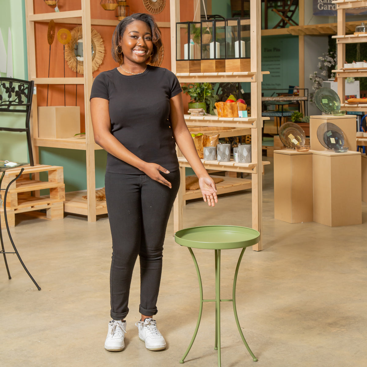 Sage Metal Accent Table – Floral Acres Greenhouse & Garden Centre