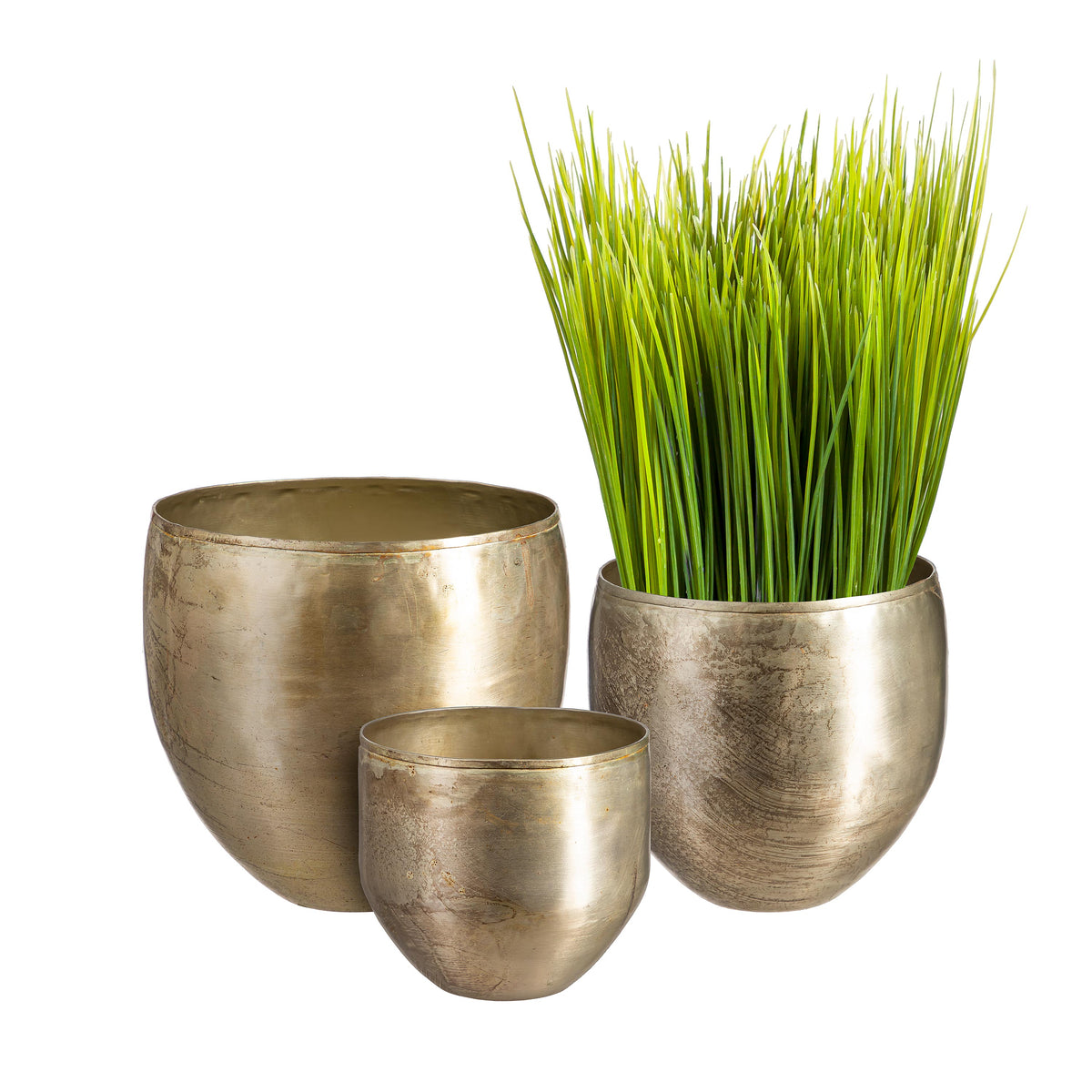 Glazed Metal Planter Silver, Large – Floral Acres Greenhouse & Garden ...