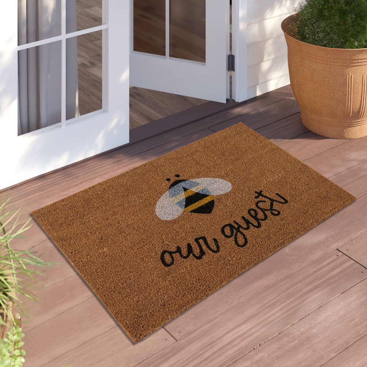 Door Mat,Bee Our Guest, Natural Fiber – Floral Acres Greenhouse ...