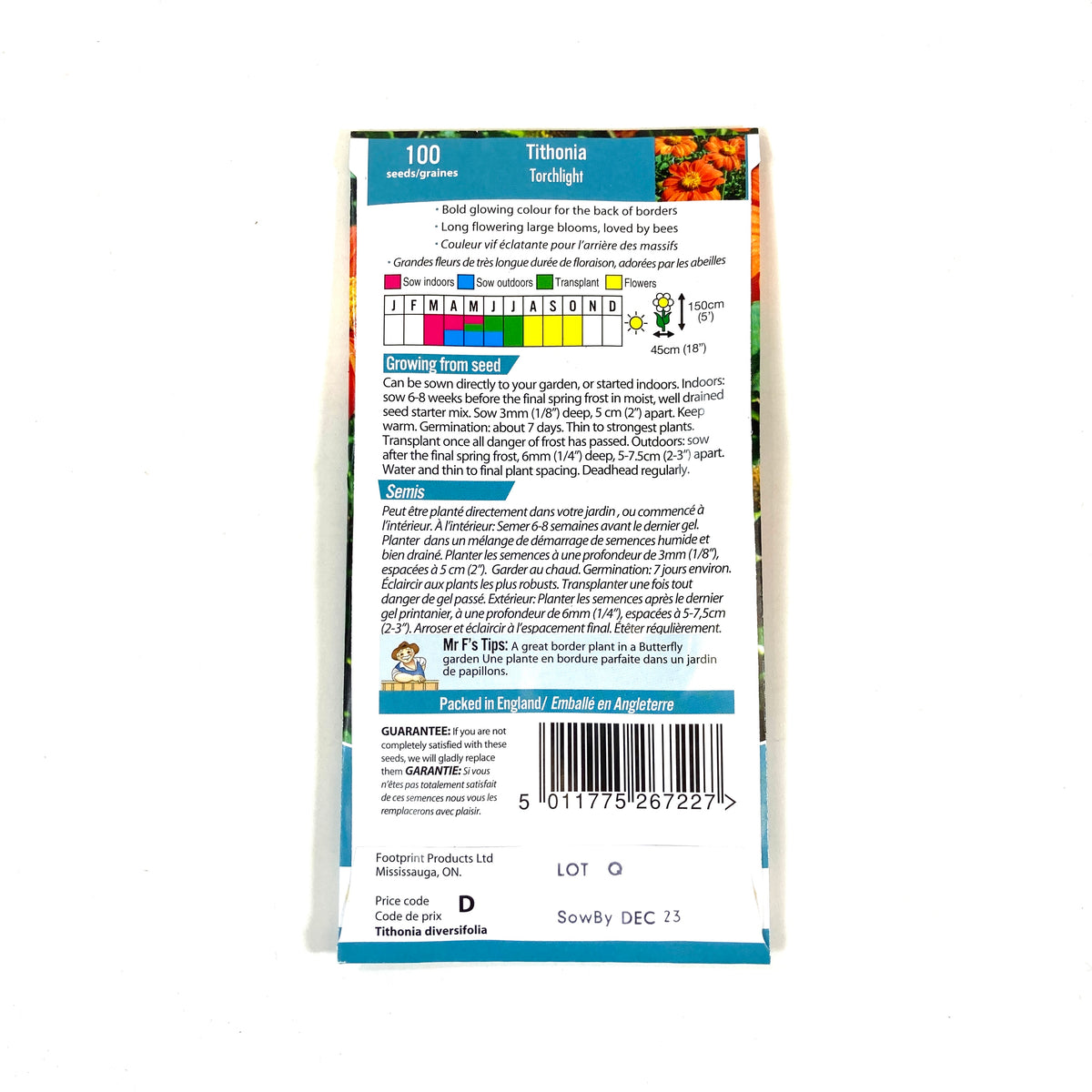 Tithonia - Torchlight Seeds, Mr Fothergill's – Floral Acres Greenhouse ...