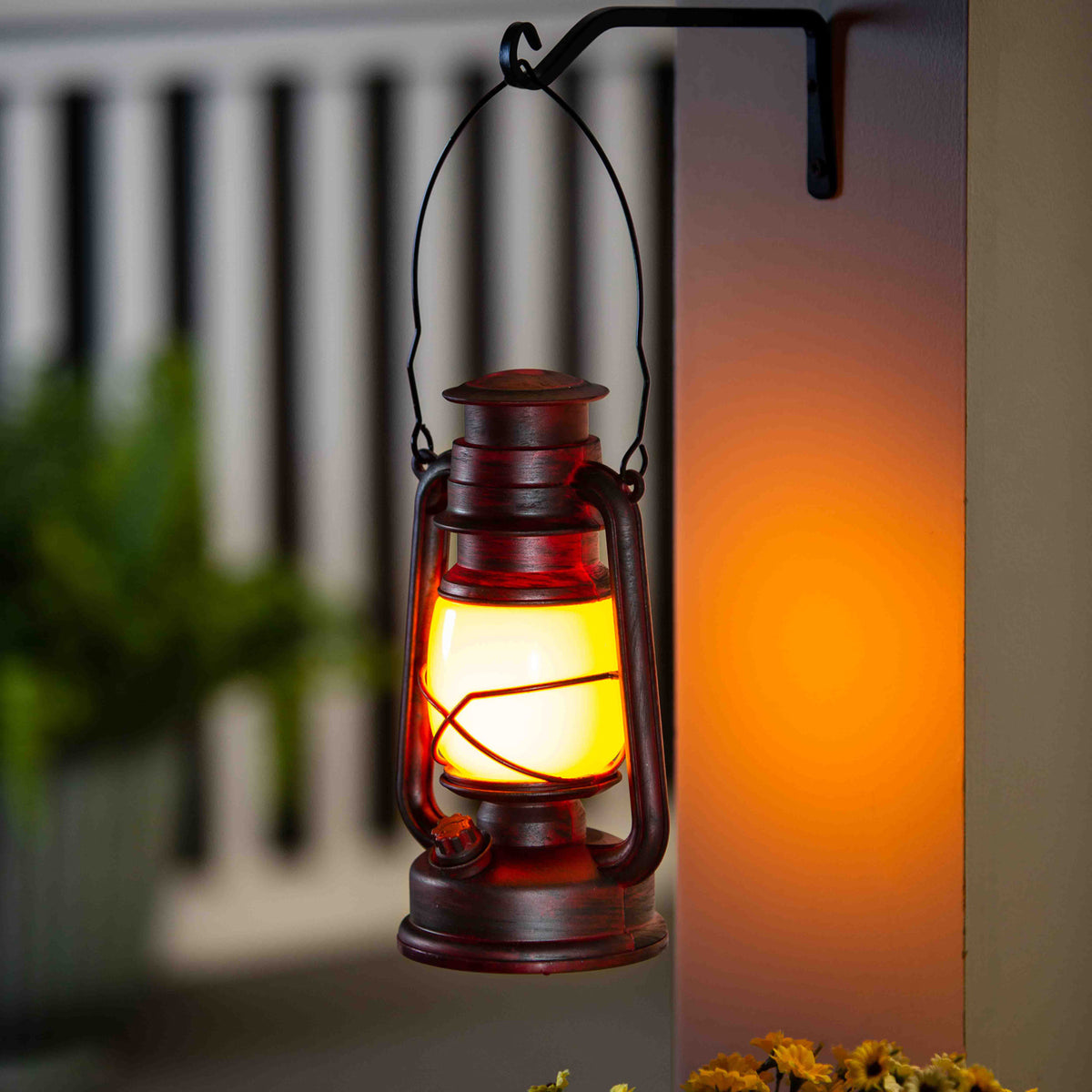 LED Battery-Operated Lodge Lantern, Red – Floral Acres Greenhouse ...