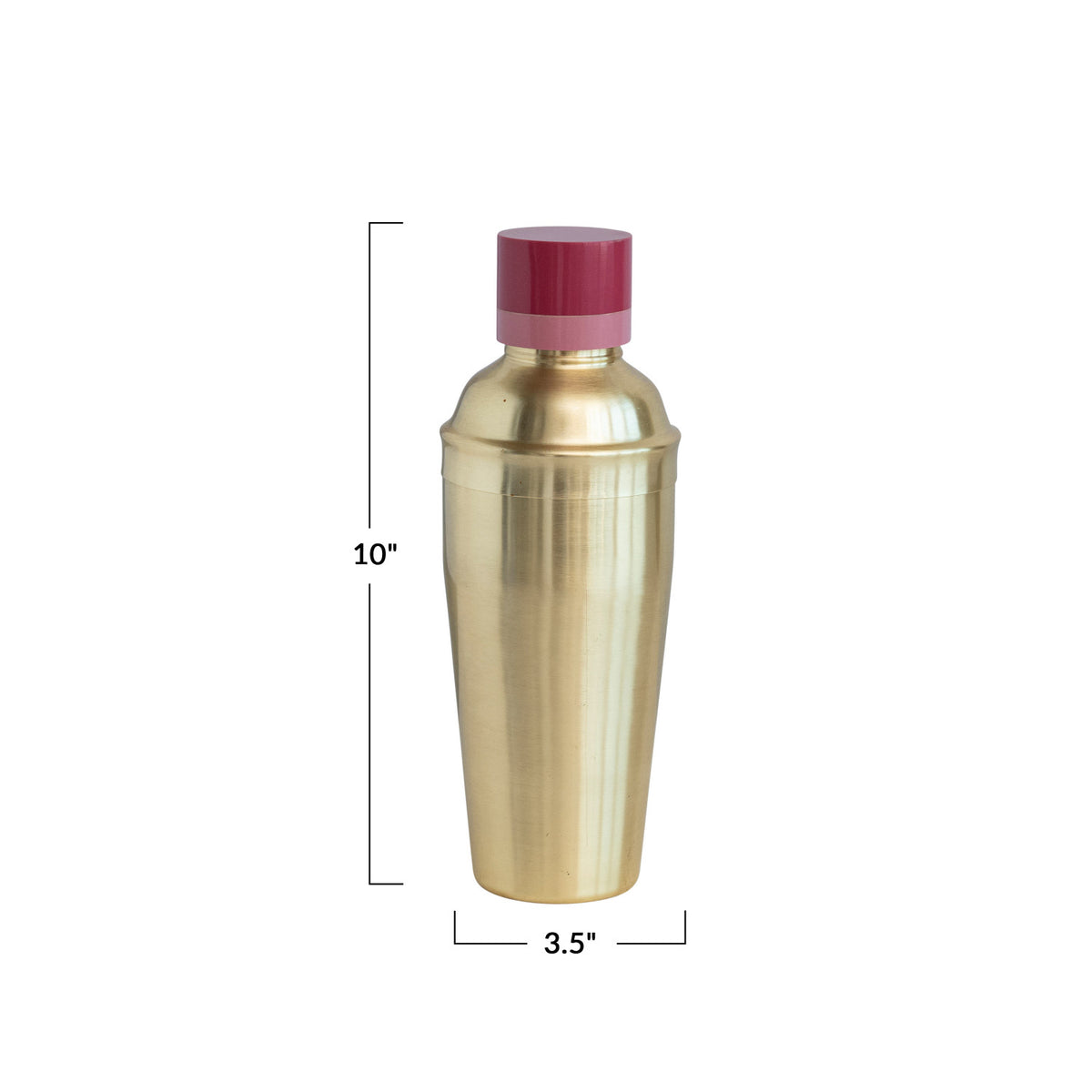 Steel & Resin Cocktail Shaker, Brass & Pink – Floral Acres Greenhouse ...